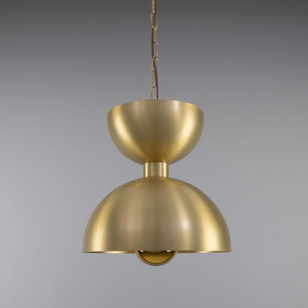 Dallas Brass Double Dome Pendant | Free Mainland Delivery